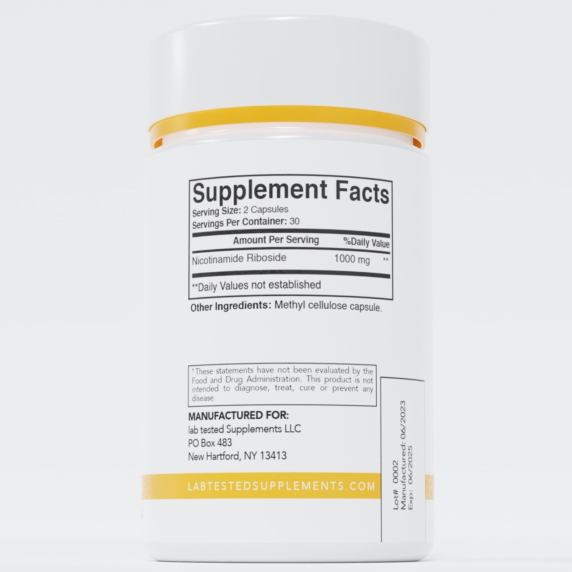 (NR) Nicotinamide Riboside - 60 500mg capsules – Lab Tested Supplements